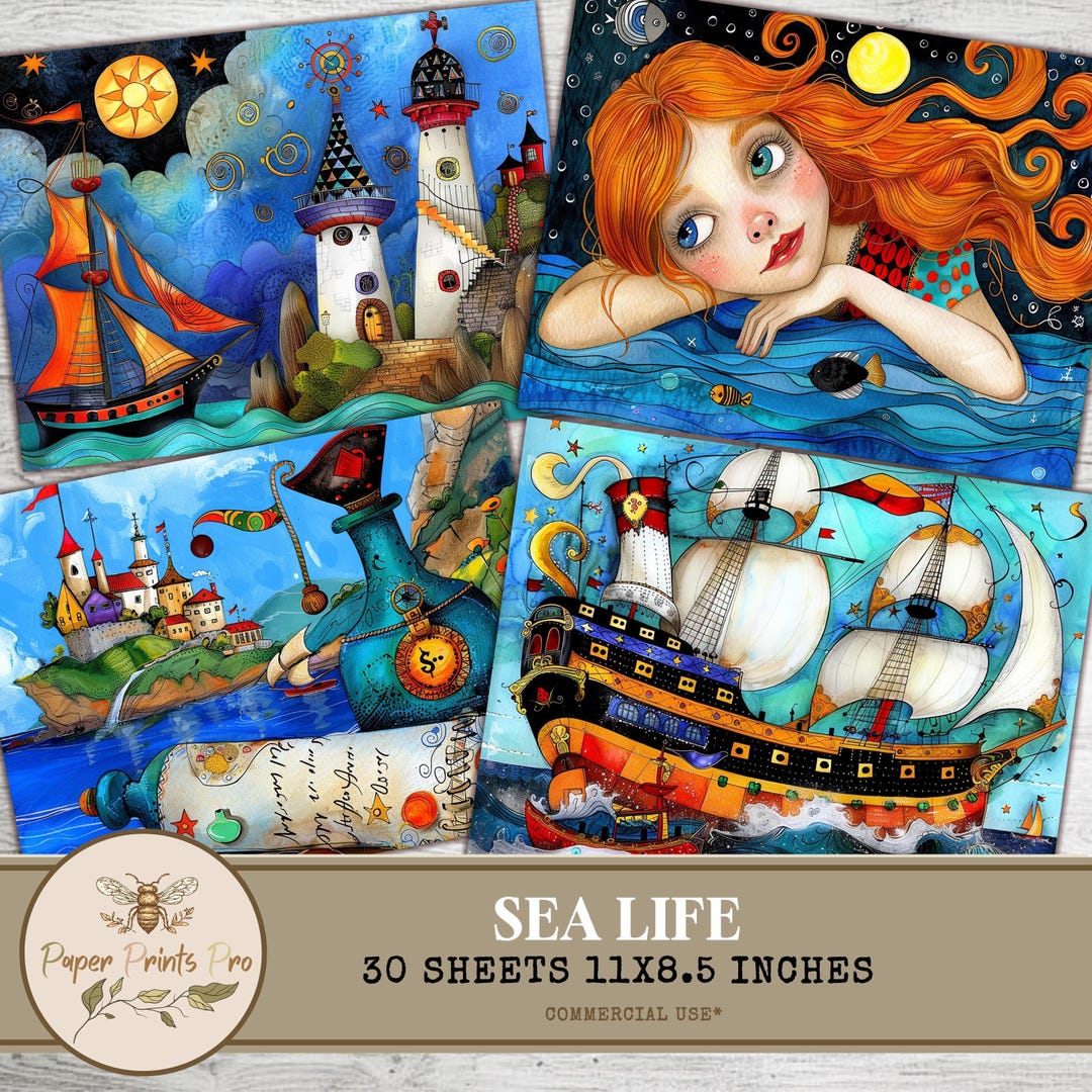 Printable Ocean Journal Pages – Mermaid and Pirate Theme for Junk ...