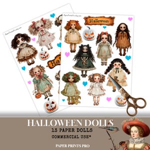 13 Scary Halloween Paper Dolls – Vintage-inspired Printable Spooky ...