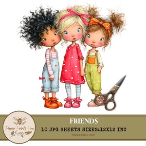 Printable Friendship Clipart – 10 Kids Illustrations for Scrapbooking ...