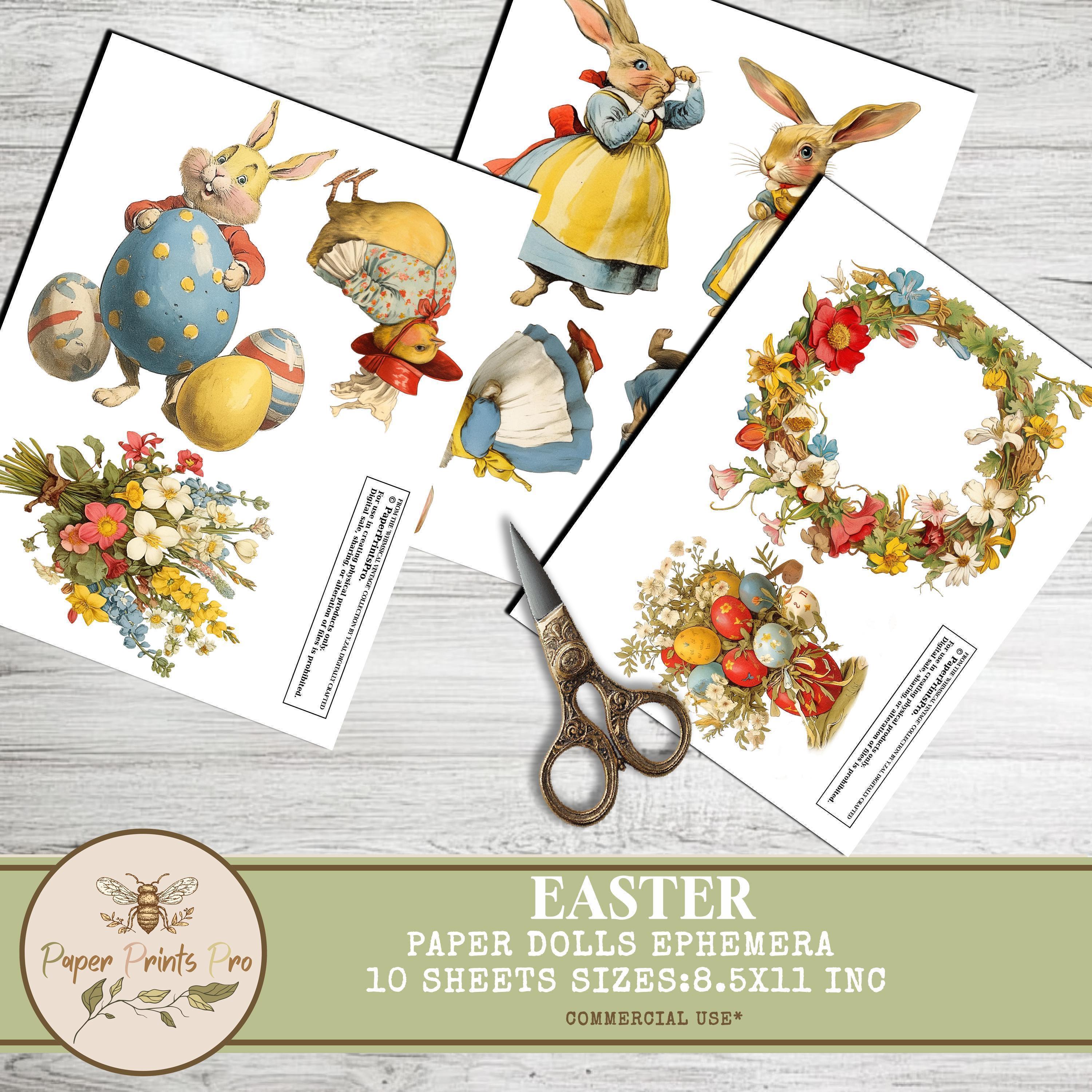 Ephemera Paper Dolls Printable -"easter" - Vintage DIY Cutouts: Bunnies ...