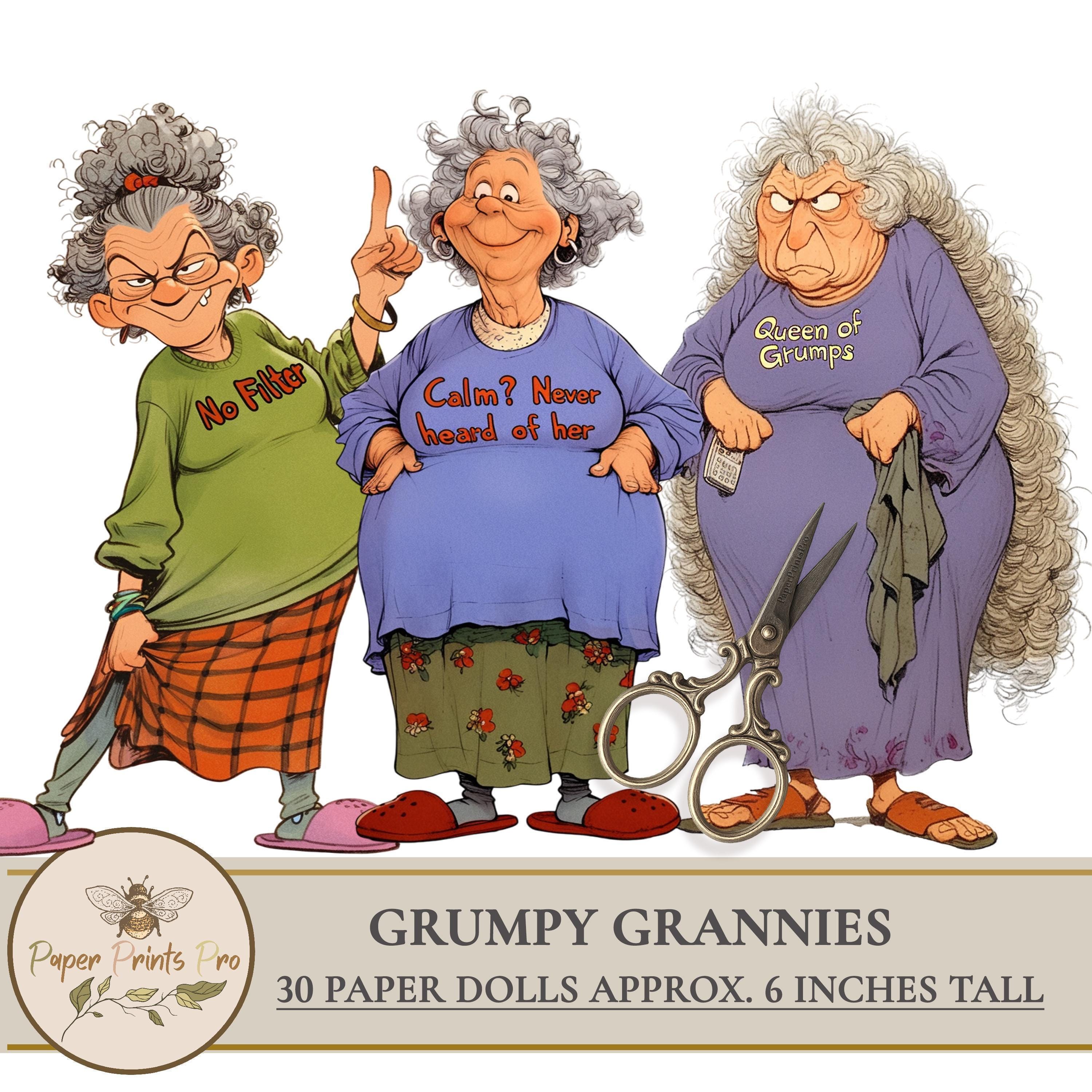 Printable Funny Old Ladies Pictures Paper Dolls – Grumpy Old Lady ...