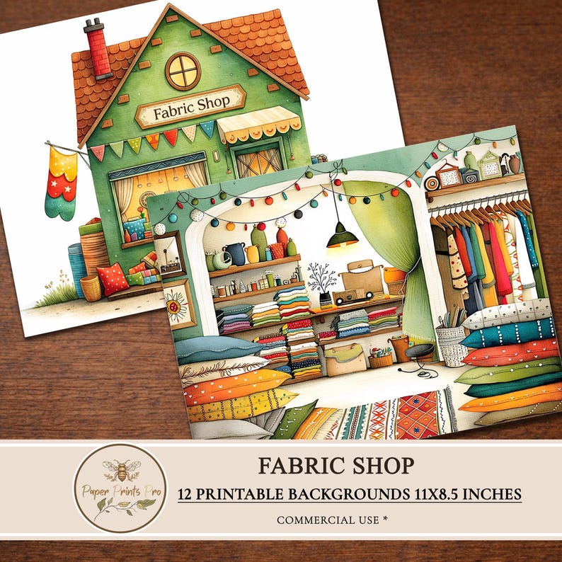 Printable Fabric Shop Backgrounds, Sewing Room Interiors, Quilt Store ...