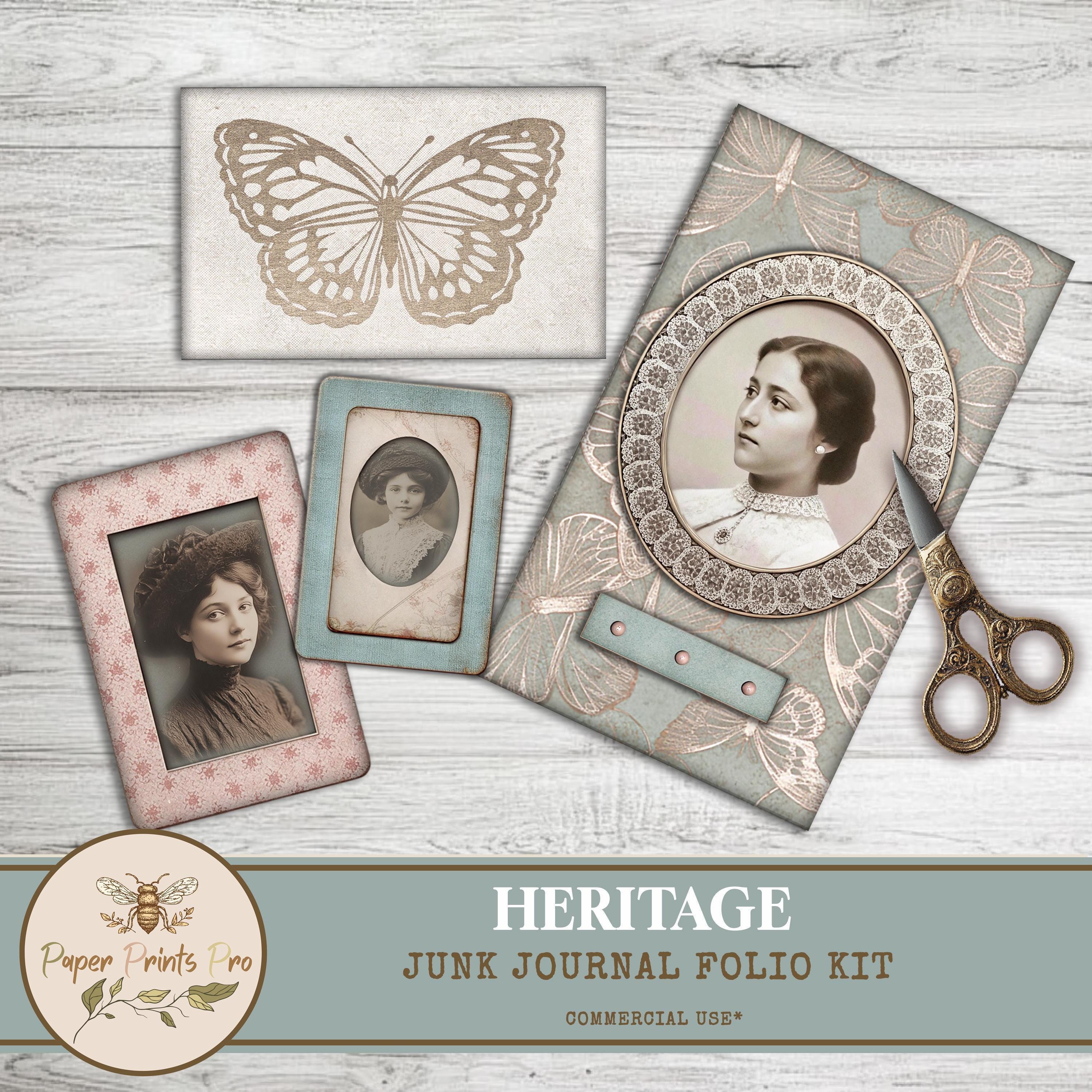 Folio Kit – 4 Printable Sheets With Mini Envelope and Background for ...