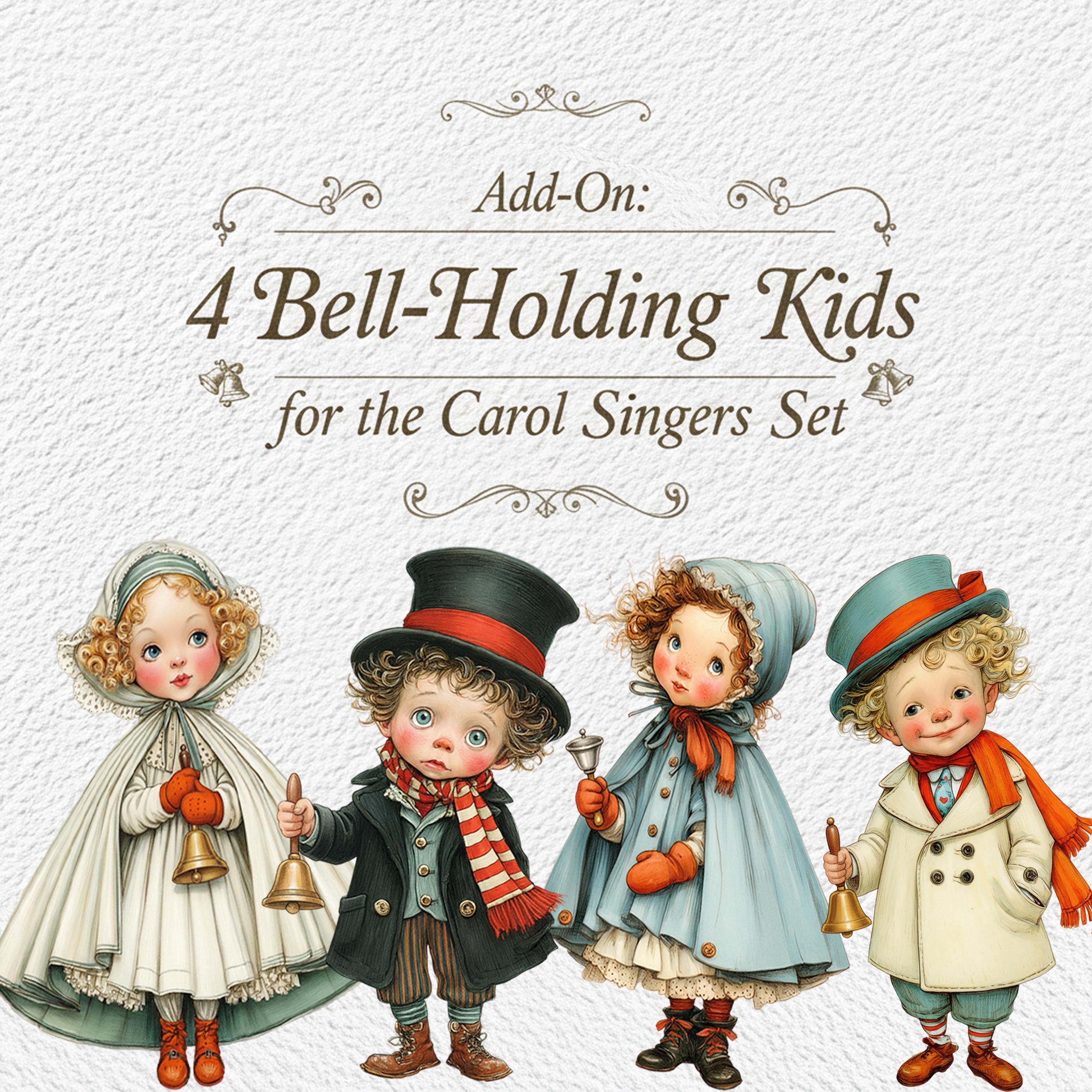 Printable Paper Dolls Christmas Carol Singers, Vintage Victorian ...