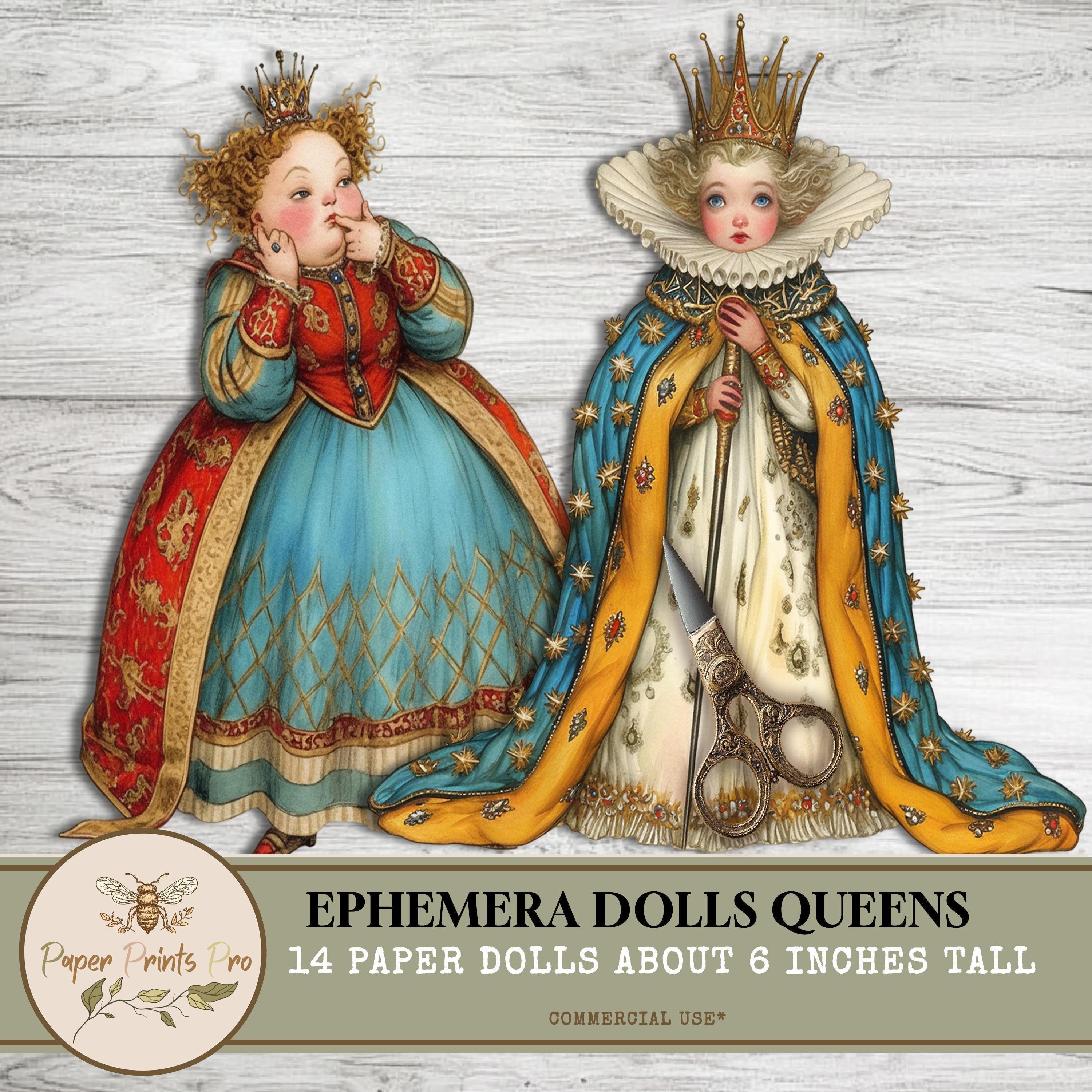 Printable Paper Dolls – Vintage Queen Ephemera, Cutouts for Journals ...