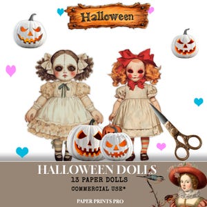 13 Scary Halloween Paper Dolls – Vintage-inspired Printable Spooky ...