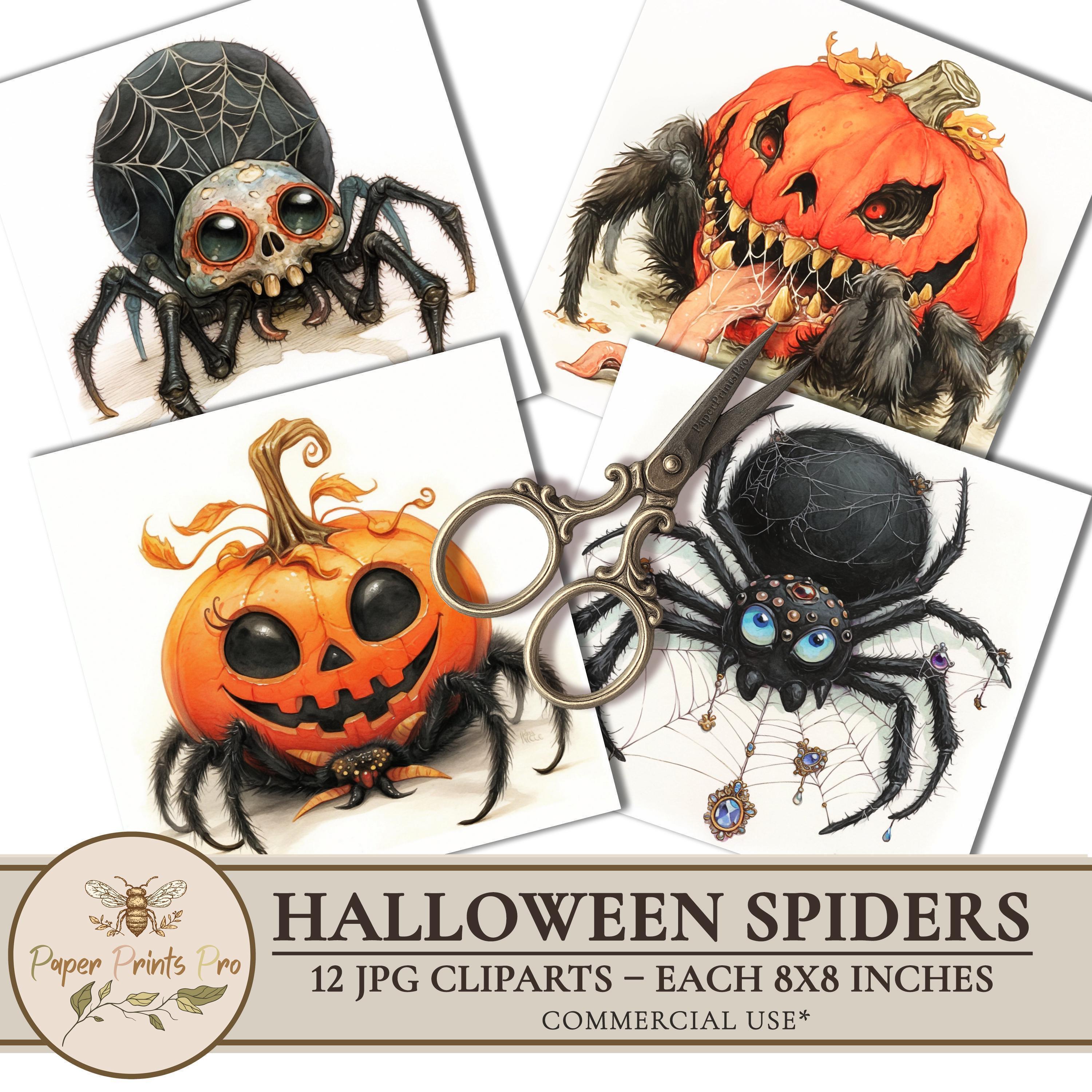 Creepy Halloween Spider Clipart – Pumpkin Designs (digital Download) - Etsy