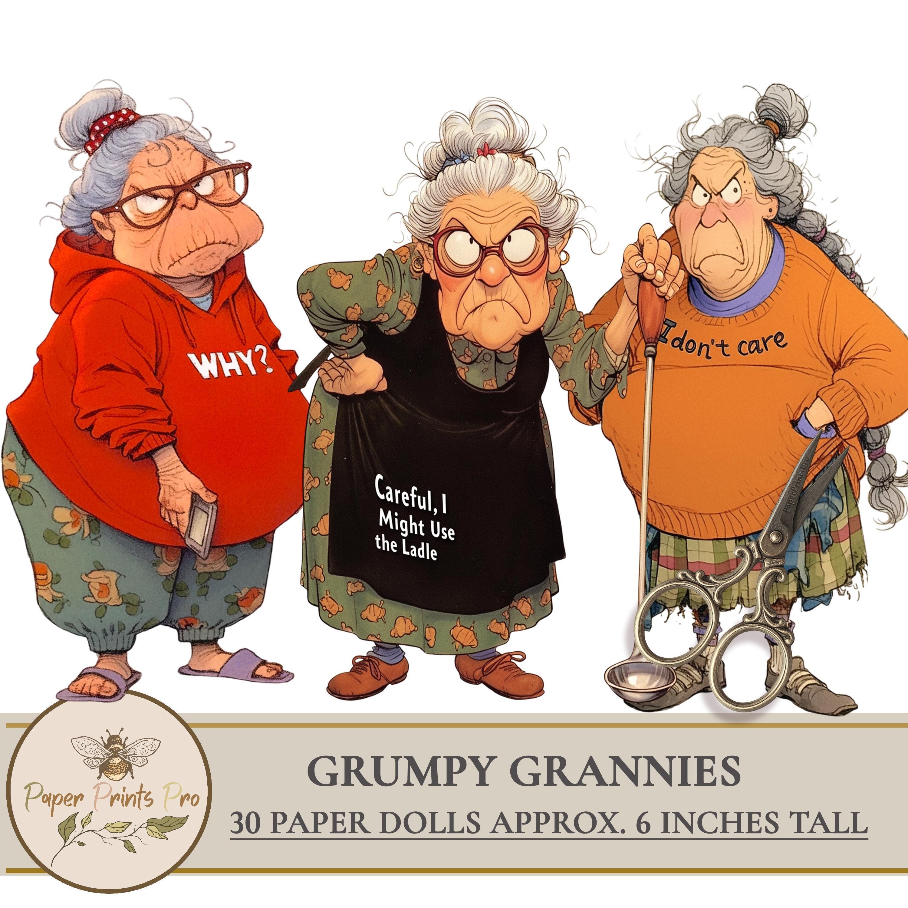 Printable Funny Old Ladies Pictures Paper Dolls – Grumpy Old Lady ...