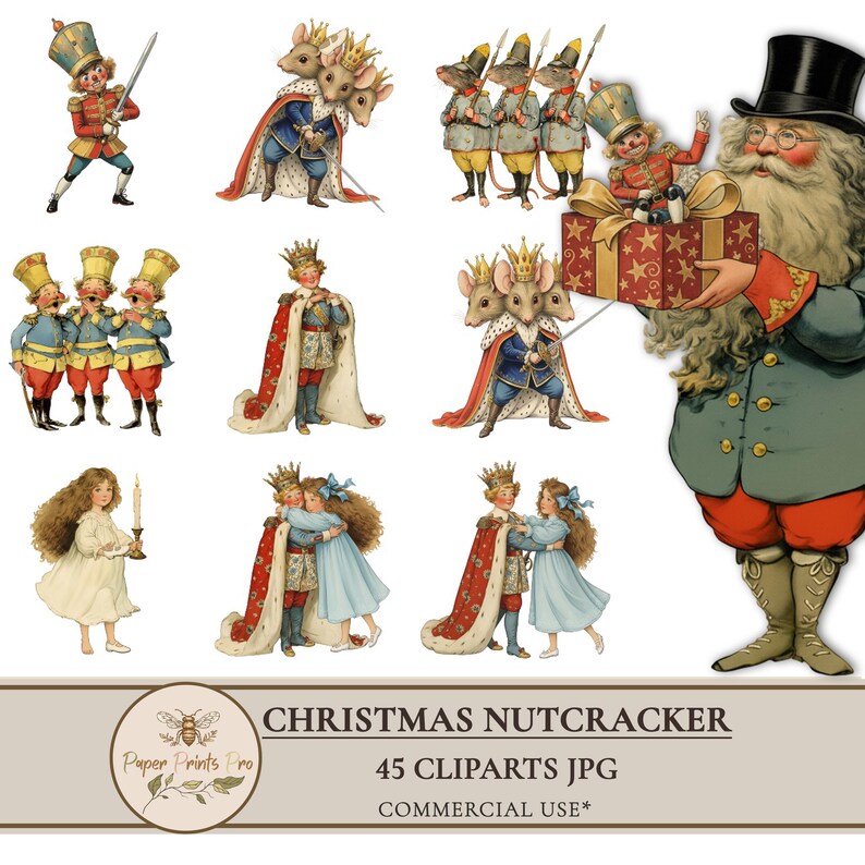 Printable Nutcracker Paper Dolls – Vintage Christmas Ephemera Cutouts ...