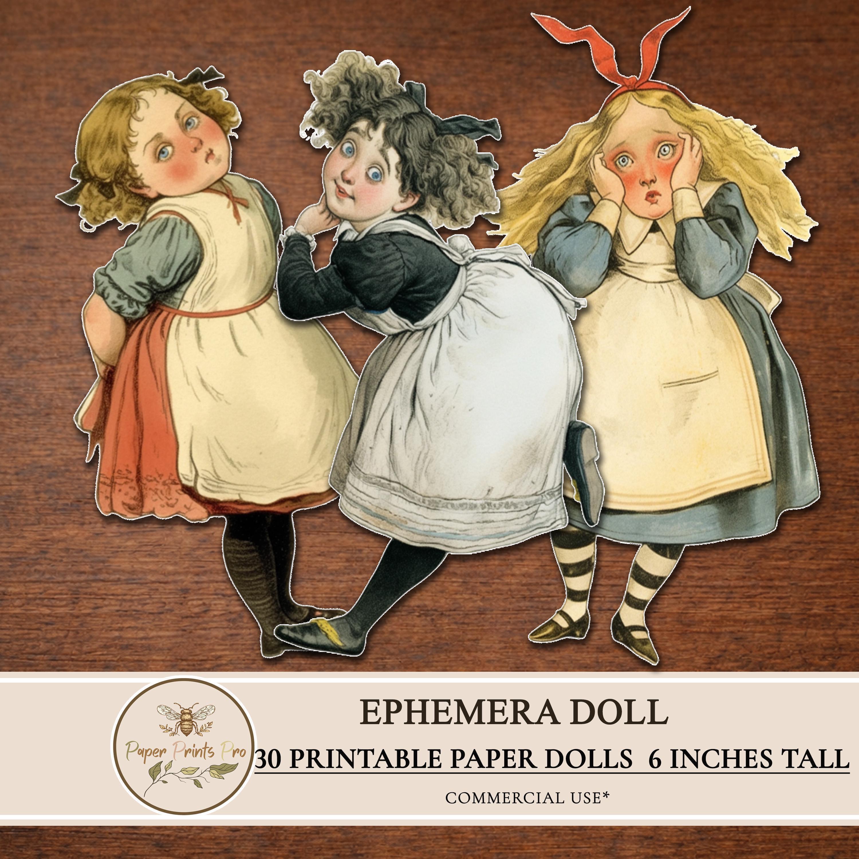 Ephemera Printable Paper Dolls -"whimsi Girl" - Vintage DIY Cutouts for ...