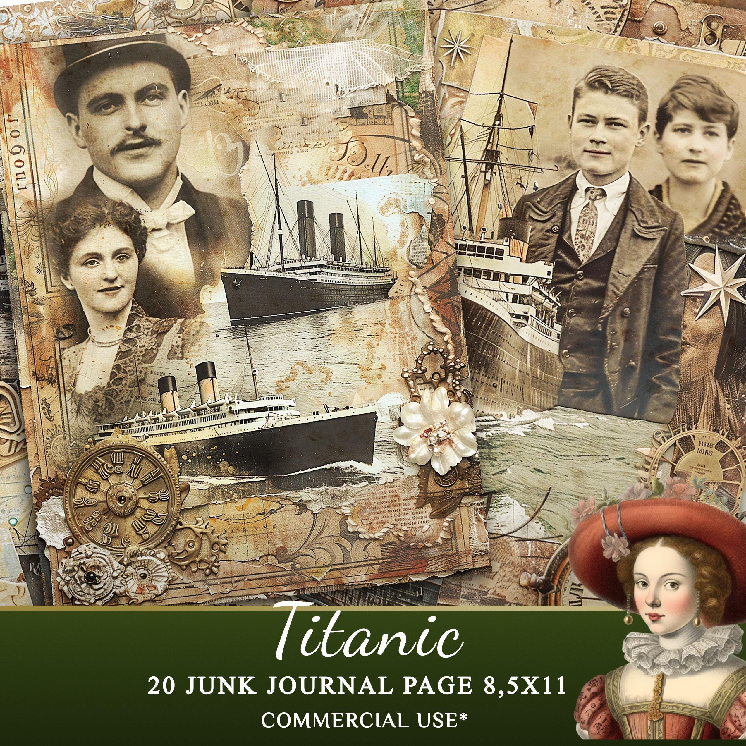 Vintage Titanic Junk Journal Pages – Printable Ephemera for ...