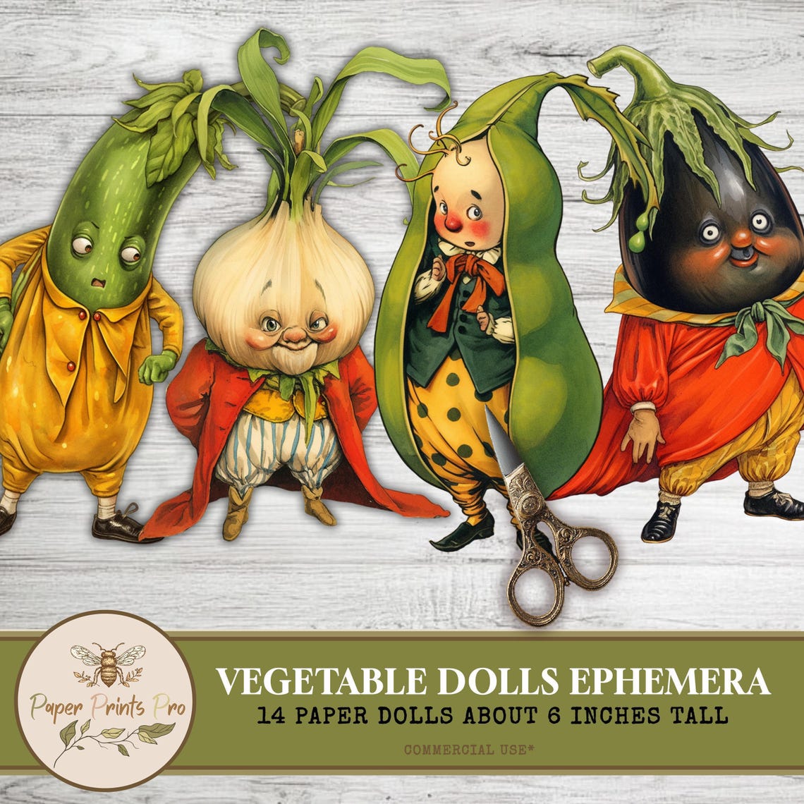 Vintage Vegetable Dolls Ephemera: 14 Paper Dolls (digital Download) - Etsy