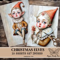 12 PNG Elf Clipart Set – Whimsical Holiday PNG – Cute Christmas Elf Art ...