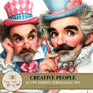 Victorian Artist Clipart, Cartoon Poets Writers Creators, Funny People ...