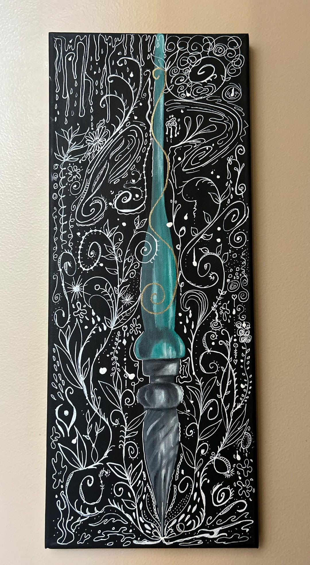 Glass Fountain Pen Oil Painting and Mixed Media - Etsy