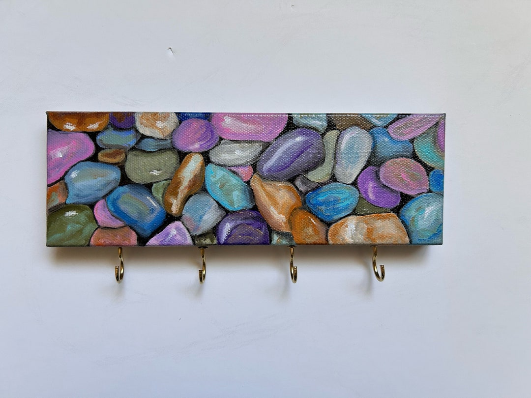 Colorful Rock Key Holder - Etsy