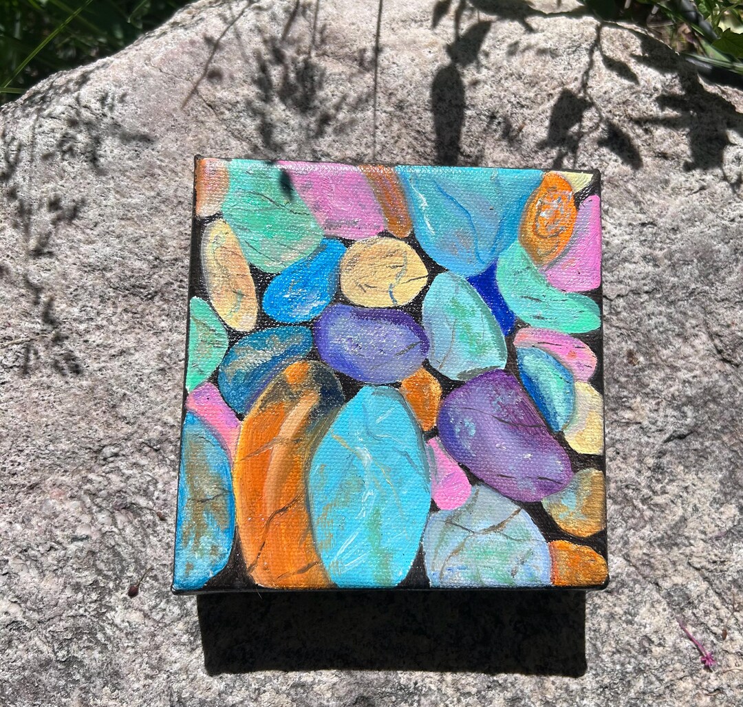 Colorful Small Rock Painting - Etsy