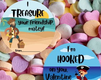 Pirate Valentine Cards-diy Printable-holiday Card-instant - Etsy