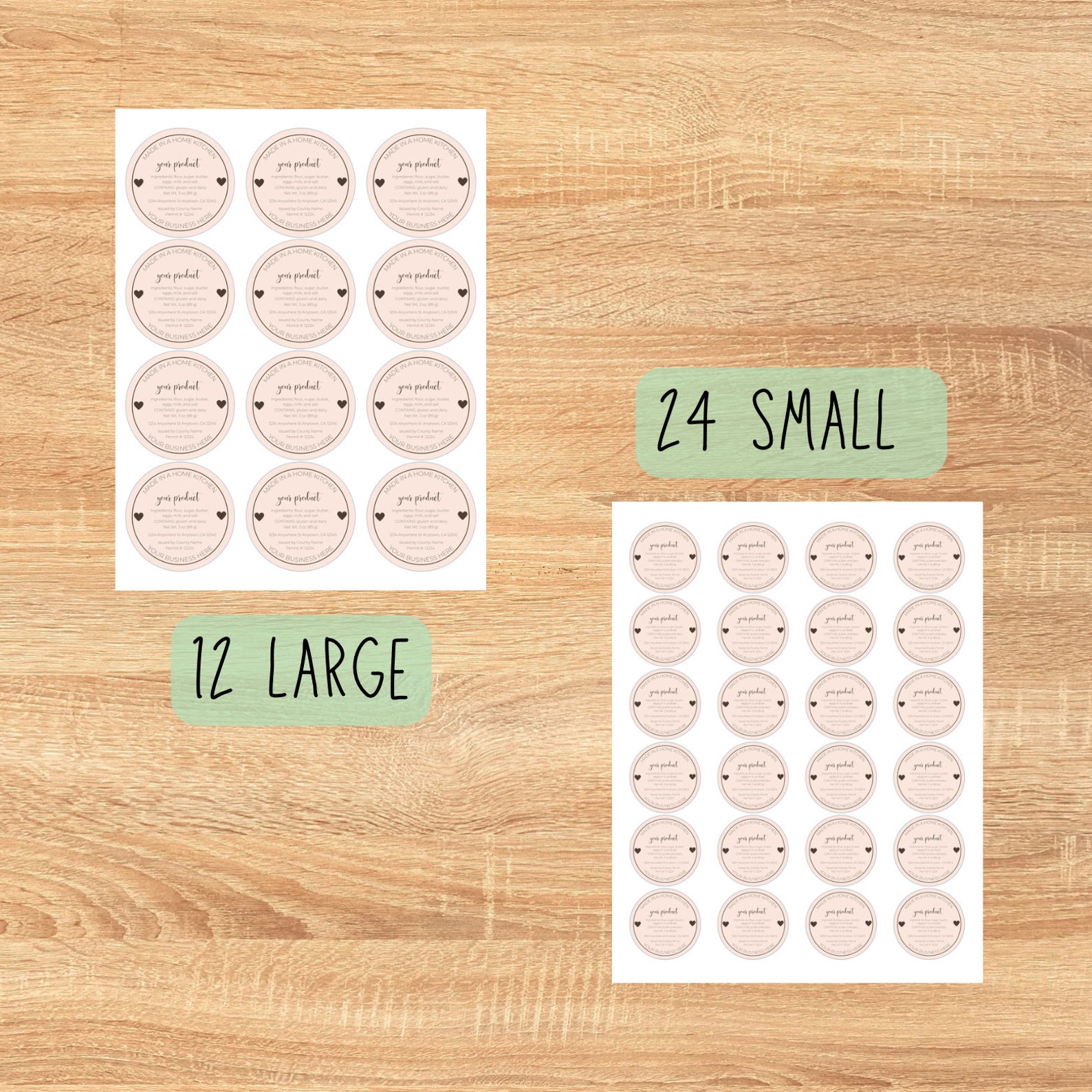 Custom Pink Cottage Bakery Labels: Personalized Homemade Food ...
