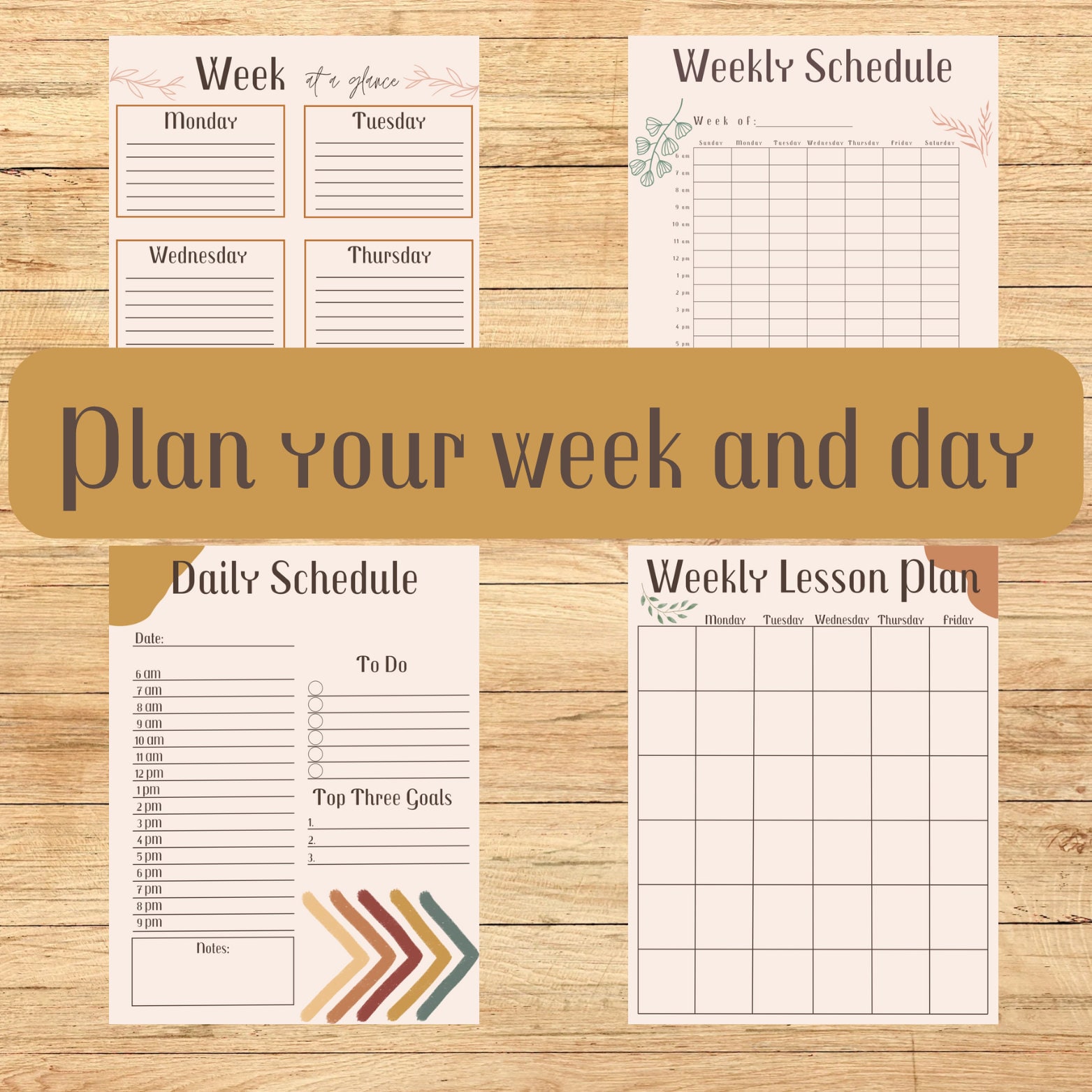 Boho Printable Homeschool Planner: Minimalist Lesson Templates for ...