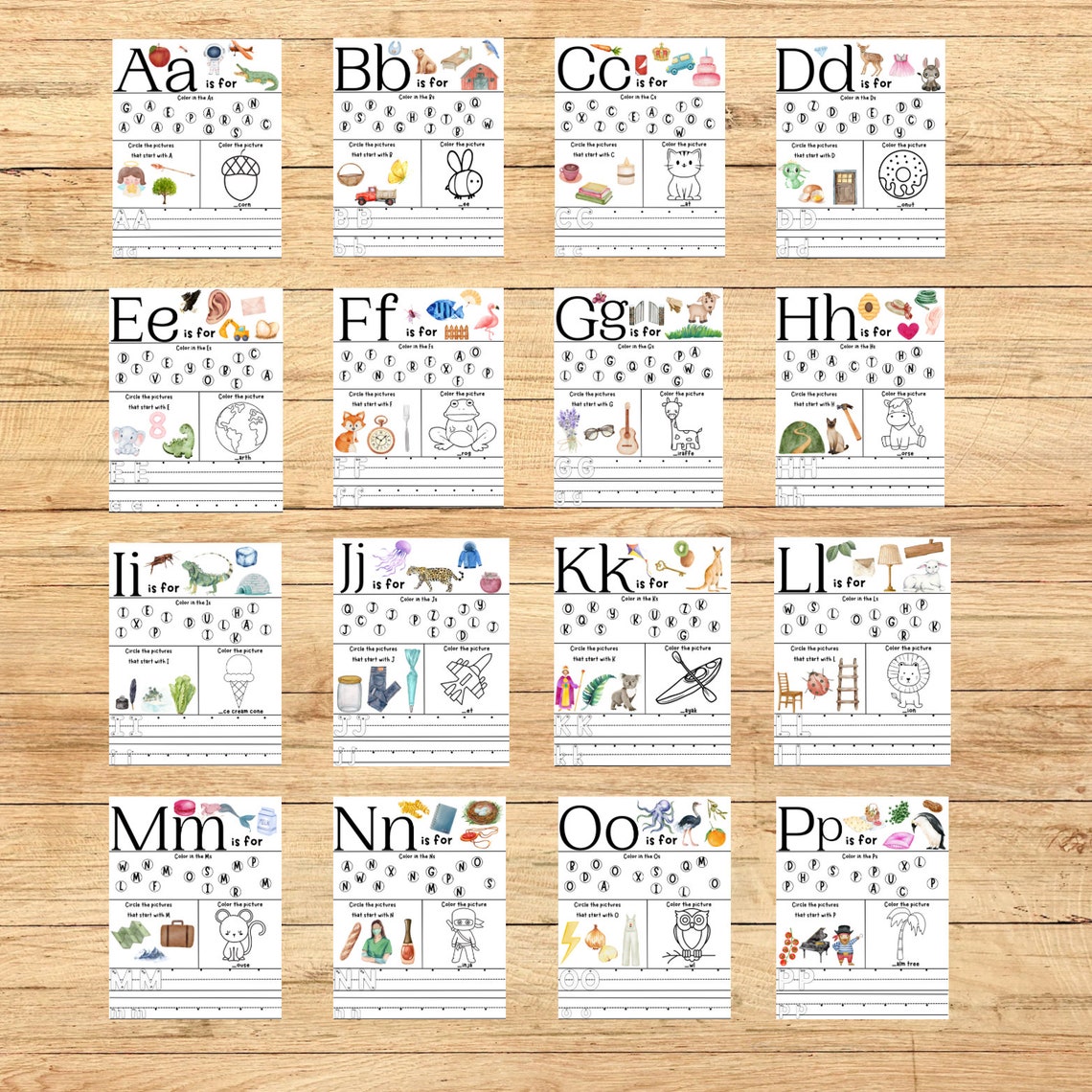 Toddler Preschool Alphabet Worksheet Printable Bundle / Montessori ...