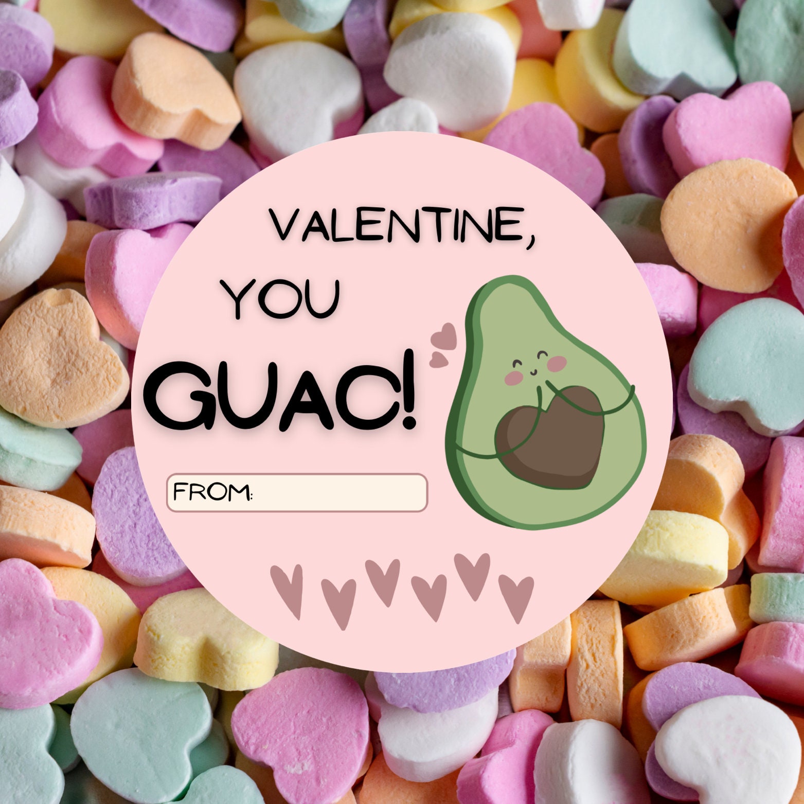 Avocado Valentine’s Day Cards: 'you Guac' Kid's Printable Tag for ...