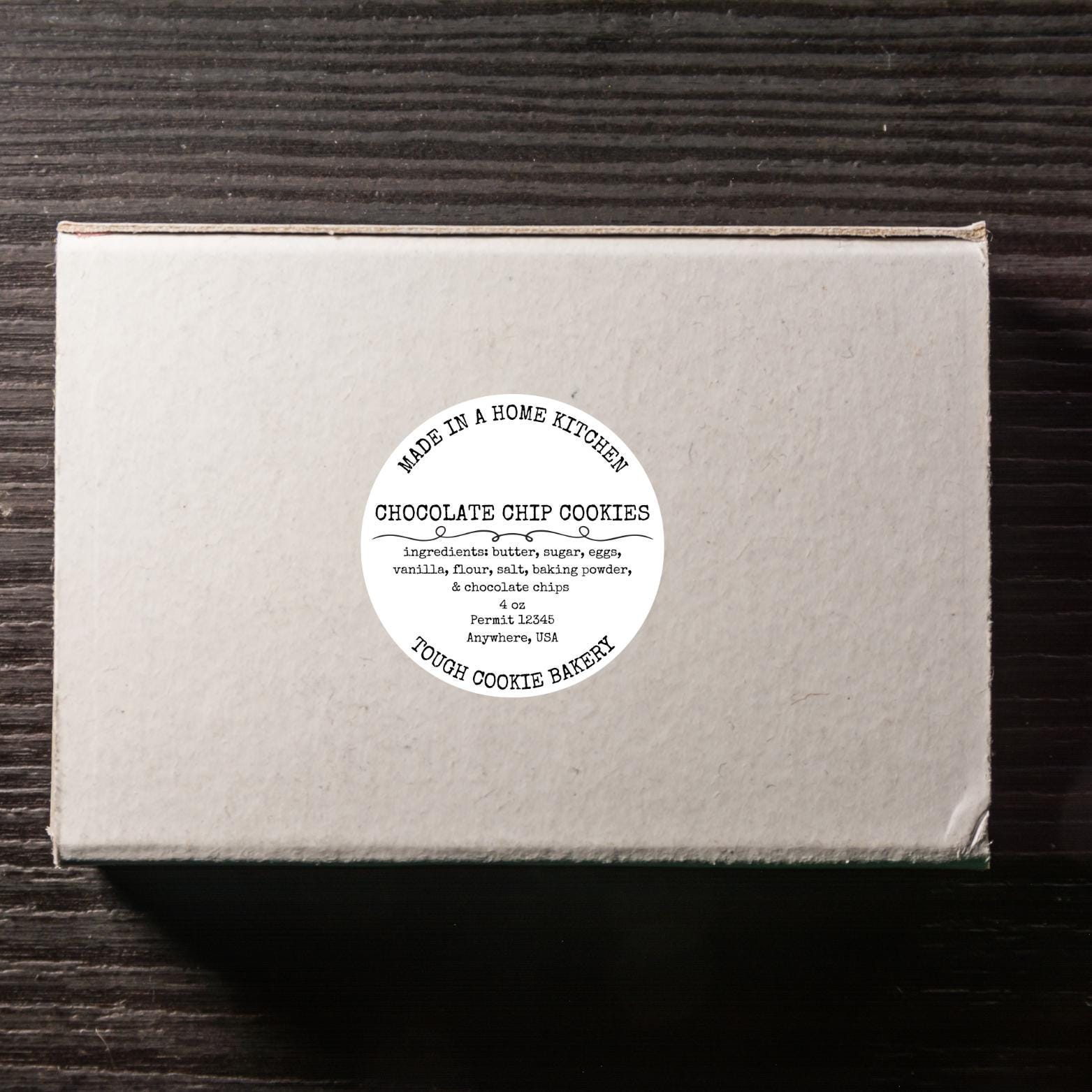 Custom Minimalist Bakery Ingredient Labels | Personalized Cottage Food ...