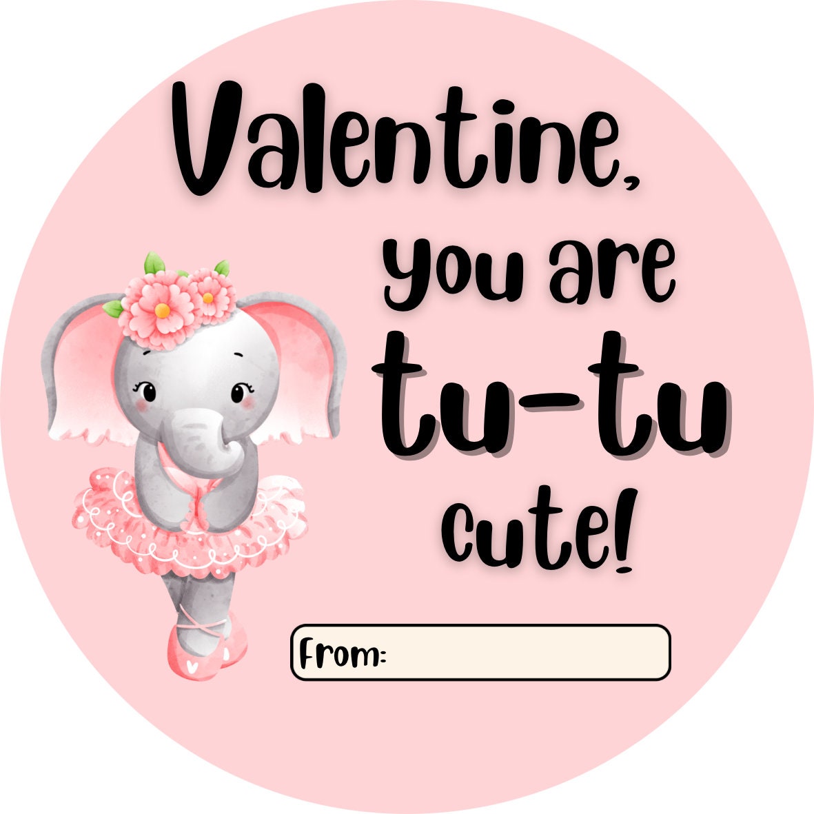 Tu-tu Cute Printable Valentine Kids / Friend Valentine / Party Favor ...