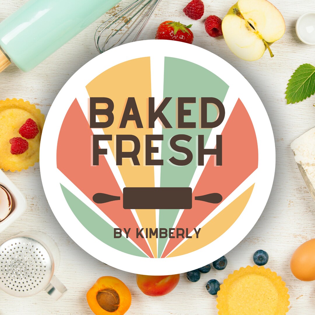 Retro Bakery Business Stickers | Custom Small Batch Labels | Vintage ...