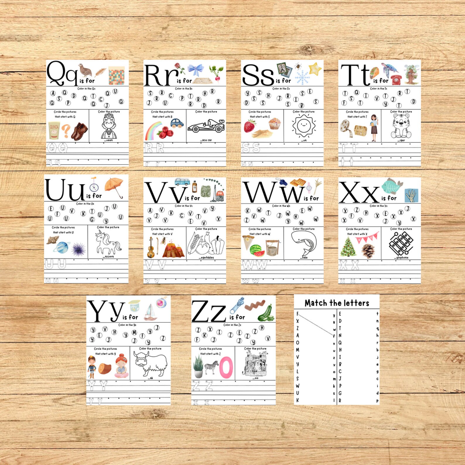 Toddler Preschool Alphabet Worksheet Printable Bundle / Montessori ...