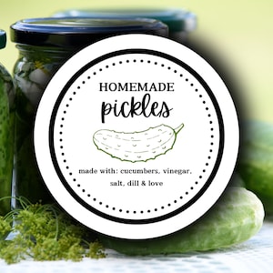 Custom Pickle Sticker / Custom Hand Drawn Canning Label / Custom Dill ...