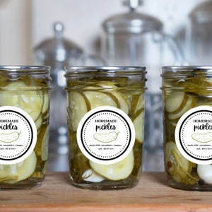 Custom Pickle Sticker / Custom Hand Drawn Canning Label / Custom Dill ...