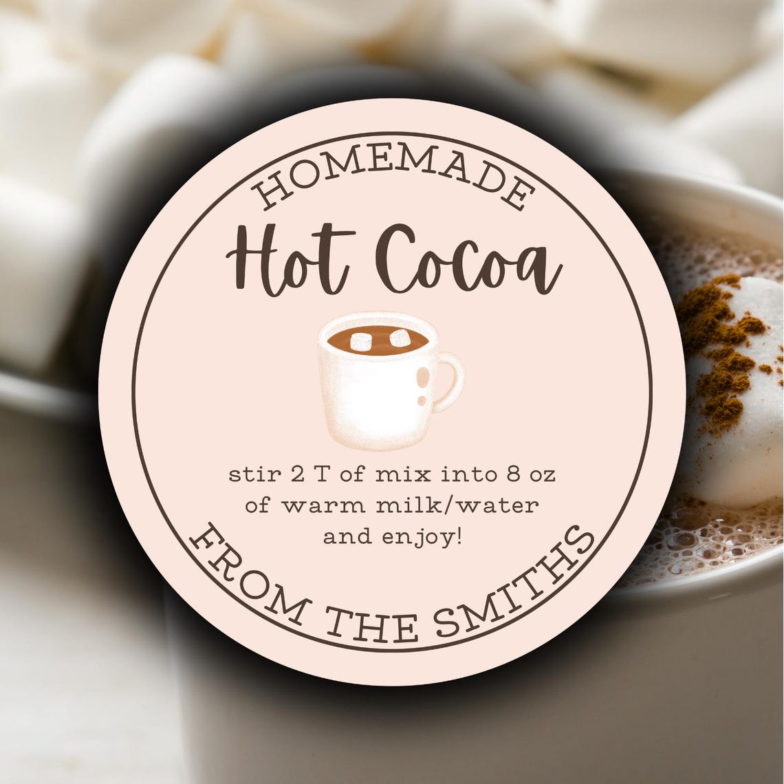 Custom Hot Chocolate Drink Mix Watercolor Label: Personalized Mason Jar ...