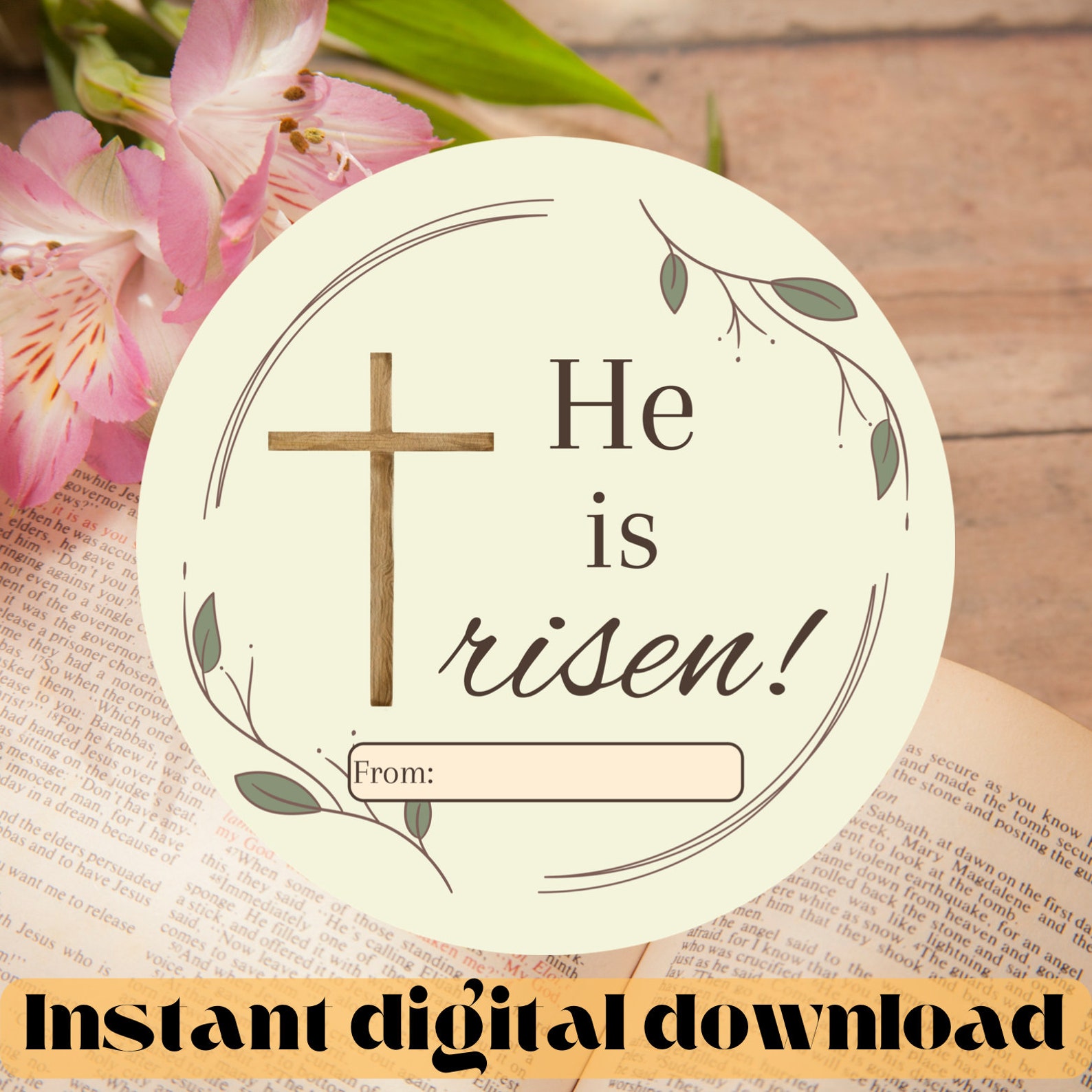 Easter Basket Tag Printable / Christian Easter Printable Tag / Easter ...