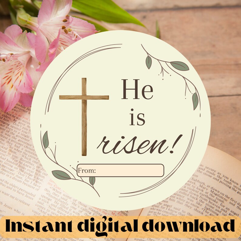 Easter Basket Tag Printable / Christian Easter Printable Tag / Easter ...