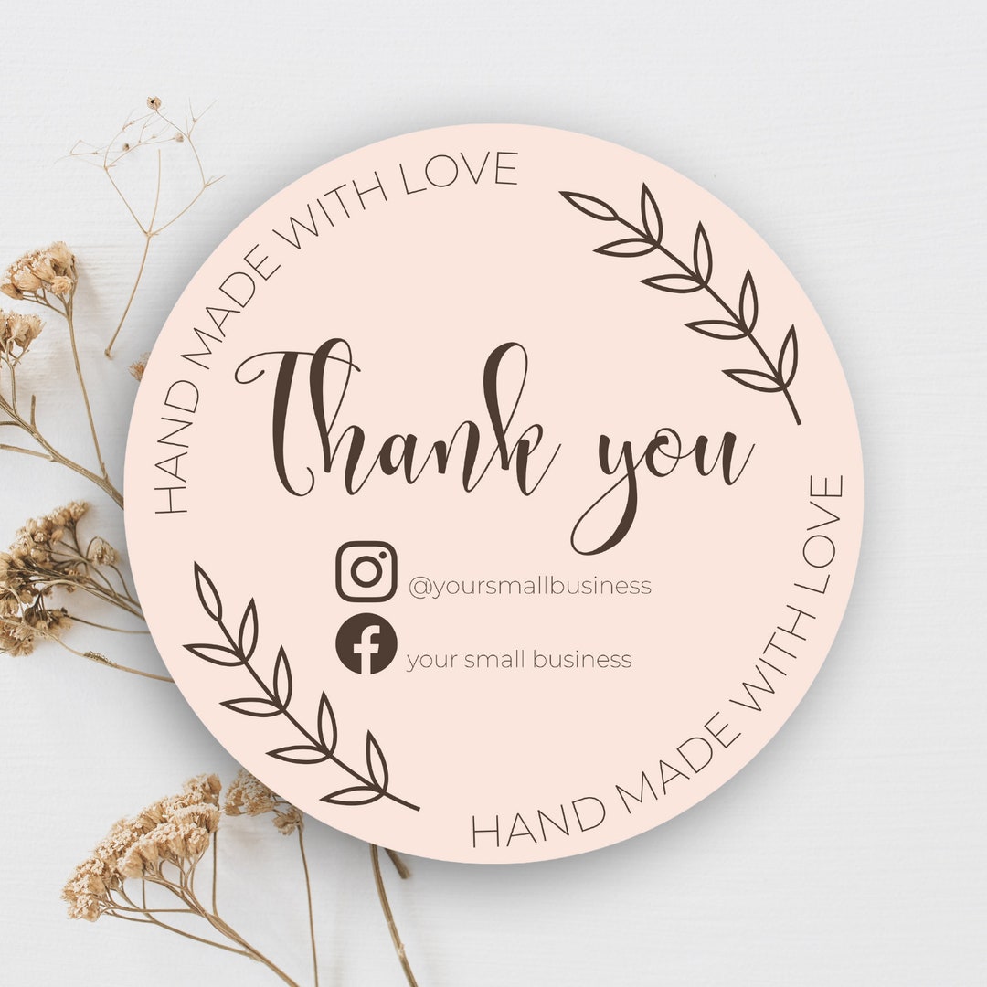Custom Small Business Thank You Stickers: Social Media Packaging Labels ...