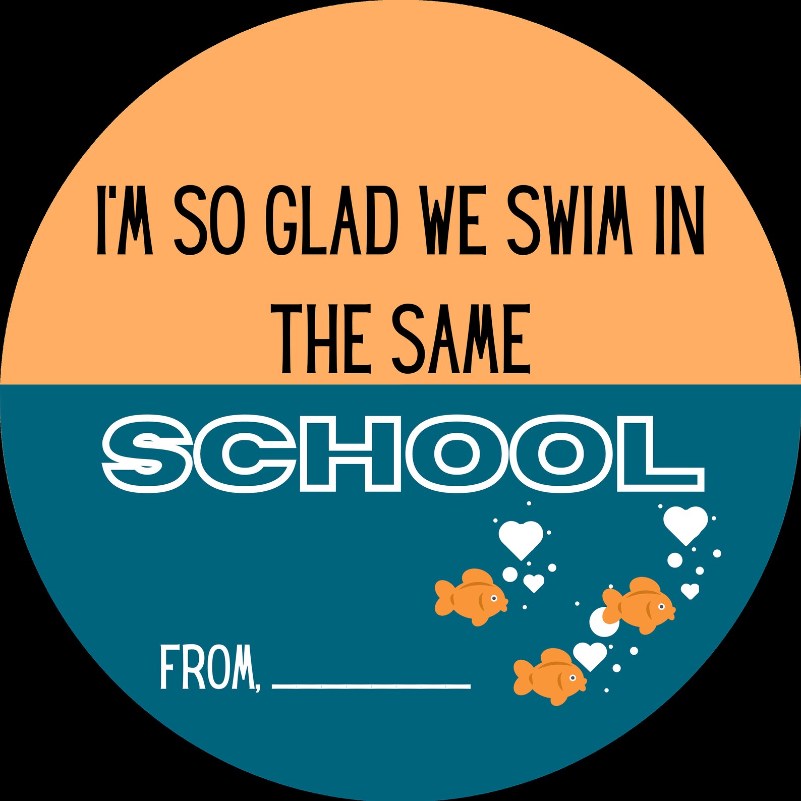 Im so Glad We Swim in the Same School Printable Valentine for Kids ...