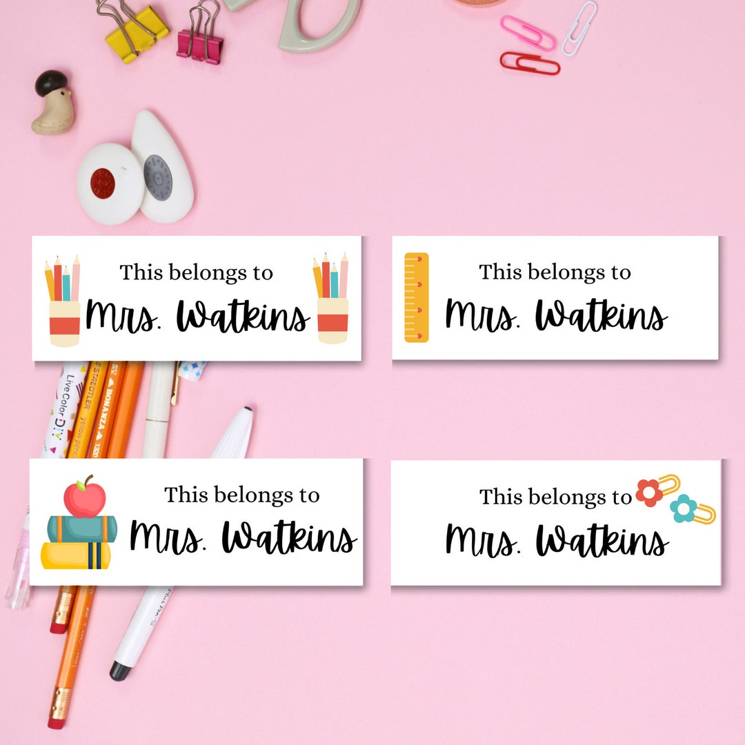 Personalized Teacher Label / Back to School Labels / Custom Apple This ...