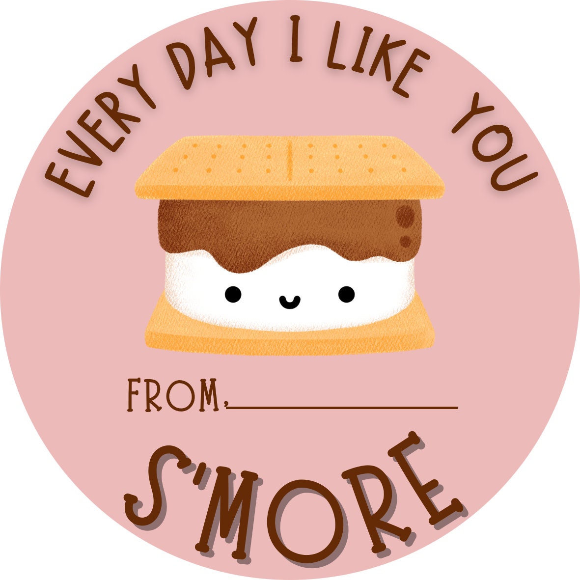 S’mores Valentine’s Day Printable Tag for Kids - Etsy
