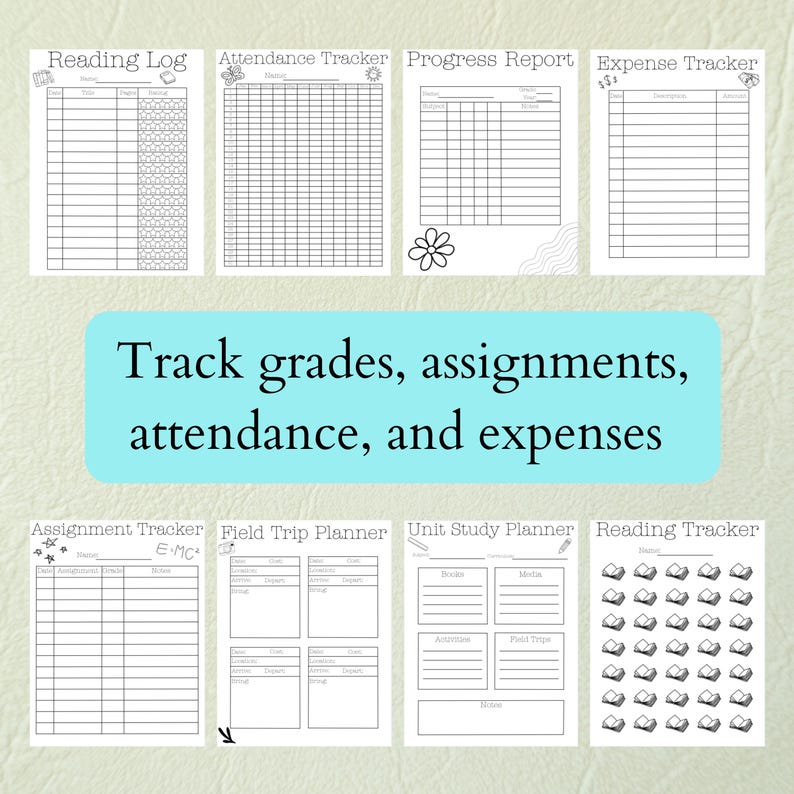 Modern Black White Homeschool Planner | Minimalist Daily Lesson ...