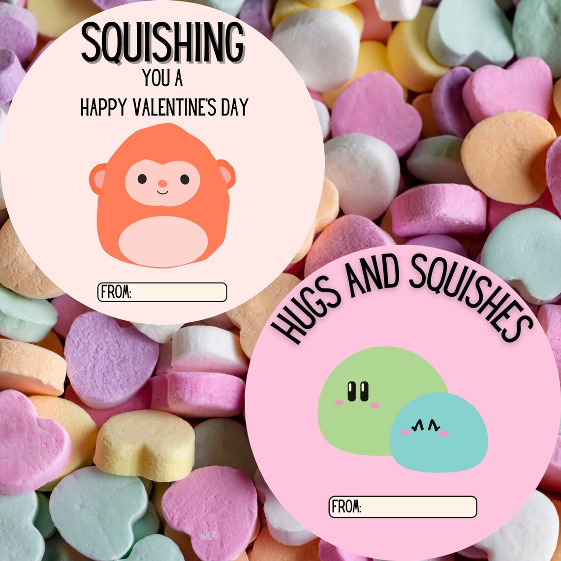 Squish Printable Valentines Kids / Cute Printable Valentine - Etsy