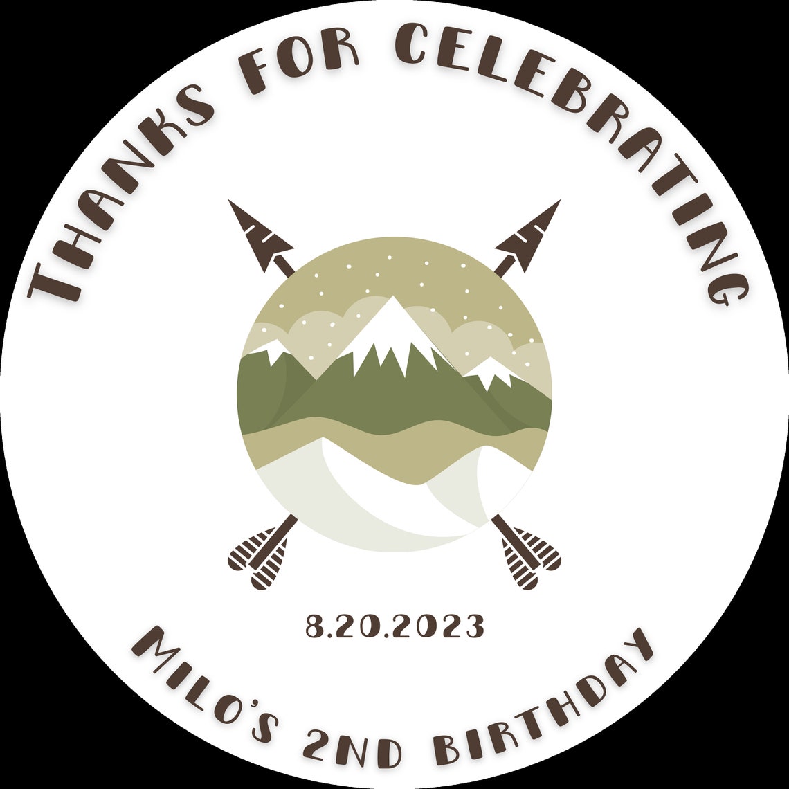 Custom Birthday Favor Sticker / Camping Party Favor Sticker / Adventure ...