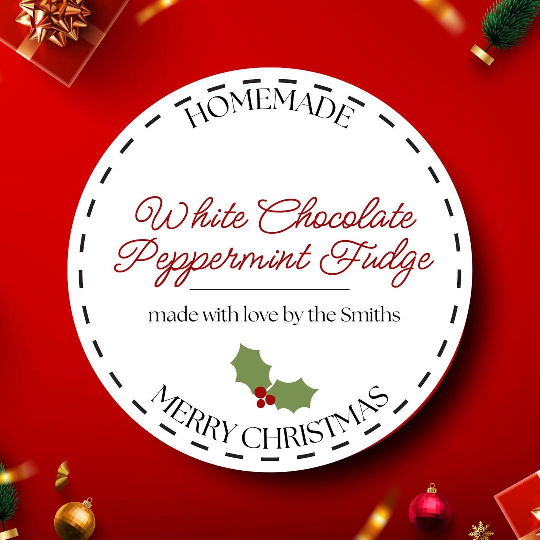 Personalized Christmas Candy and Baked Goods Labels | Custom Fudge ...