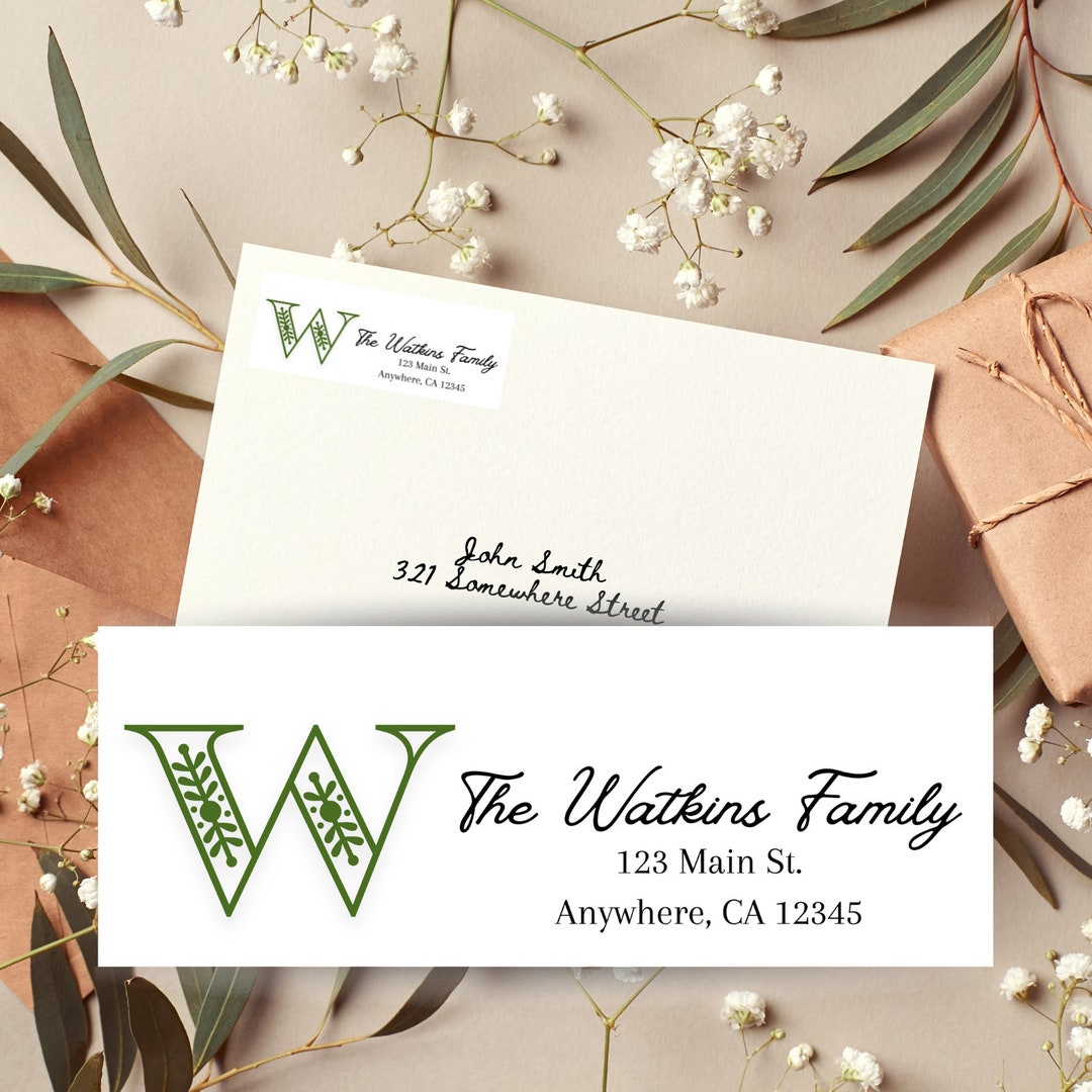 Personalized Monogram Return Label / Elegant Mailing Labels / Custom ...