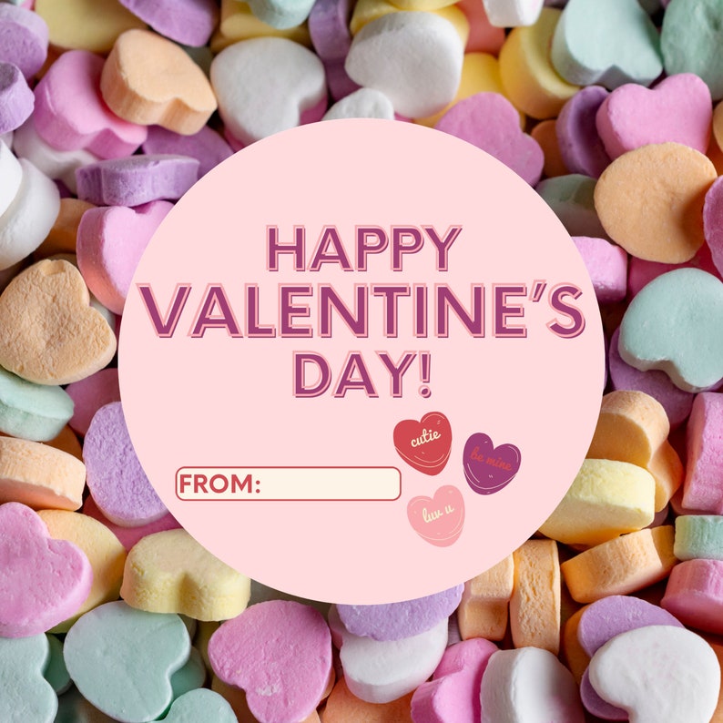 Retro Valentine Printable / Candy Heart Printable Kids / - Etsy