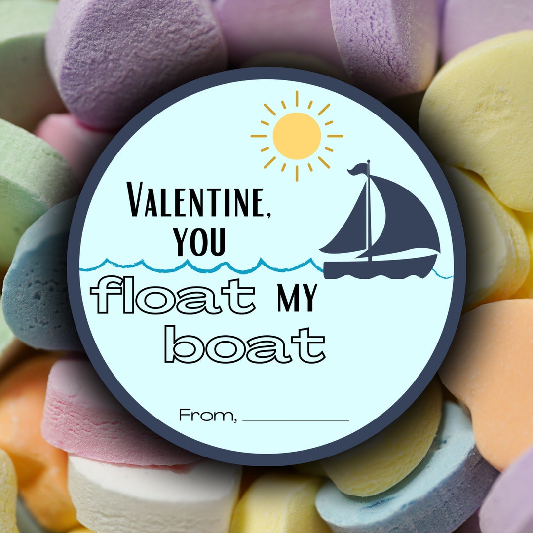 Float My Boat Valentine’s Day Card Printable / Goodie Bag Tag / Kid ...