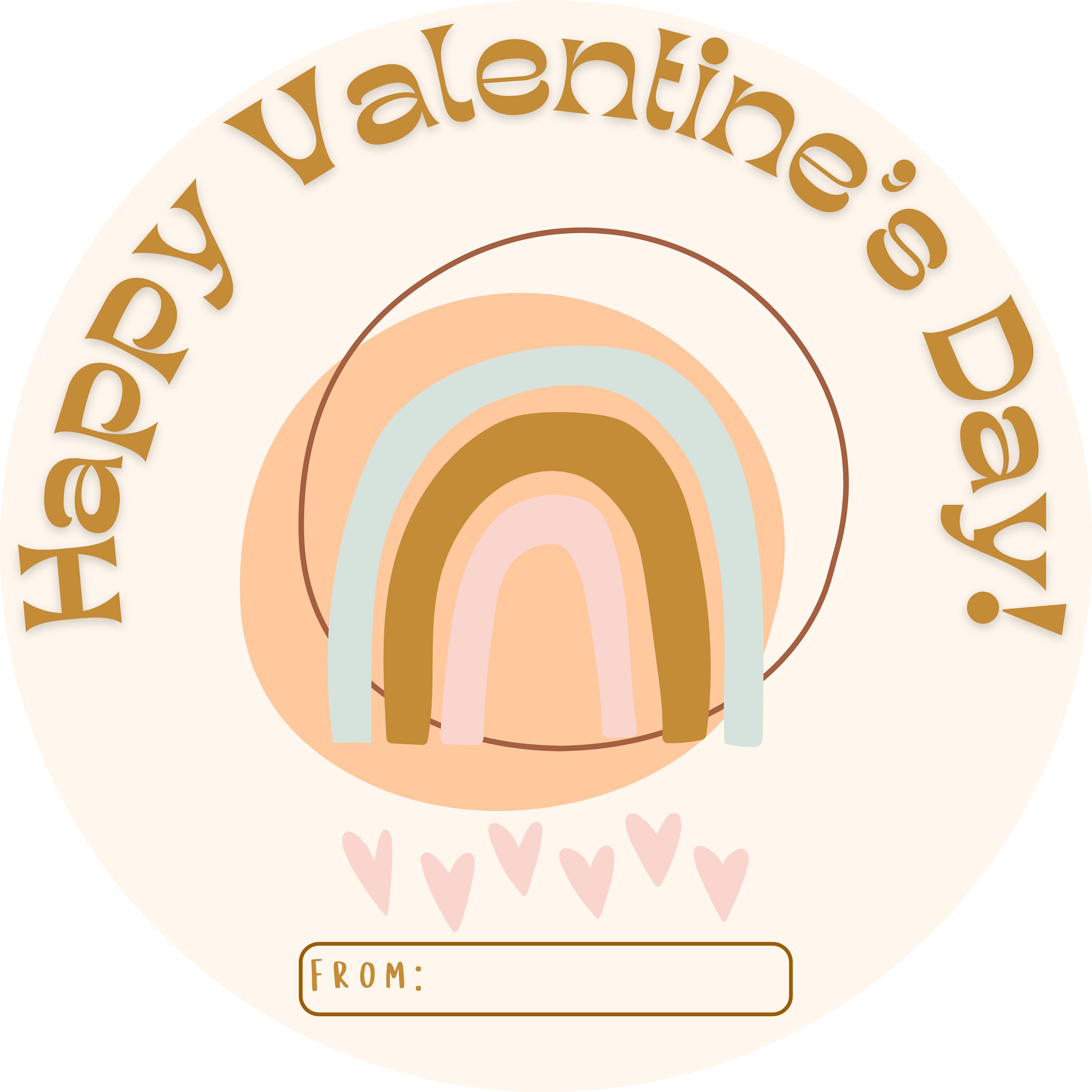 Boho Rainbow Valentine Printable / Neutral Rainbow Valentine Kids - Etsy