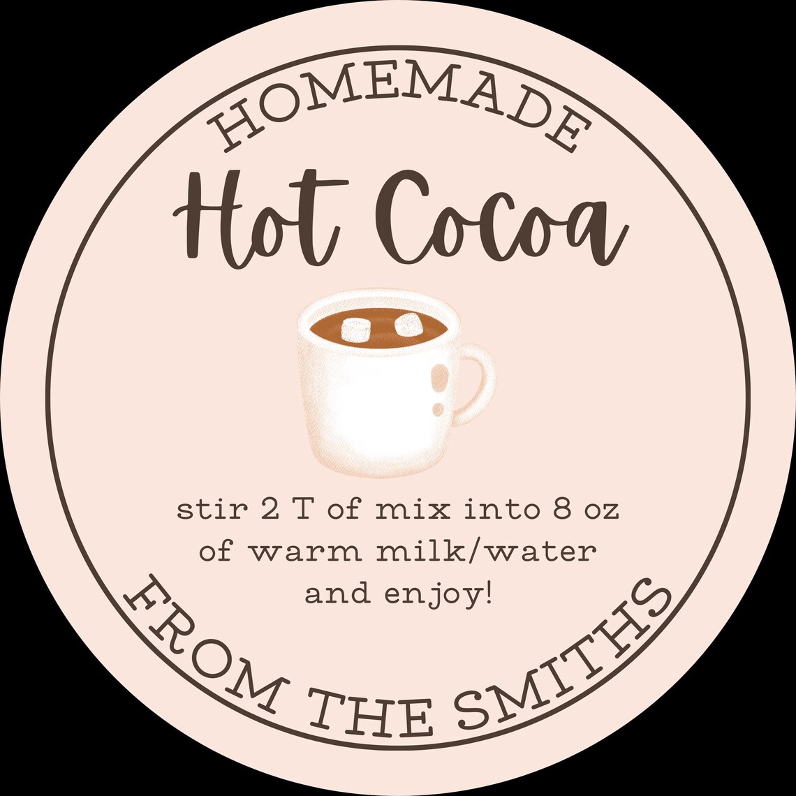 Custom Hot Chocolate Drink Mix Watercolor Label: Personalized Mason Jar ...