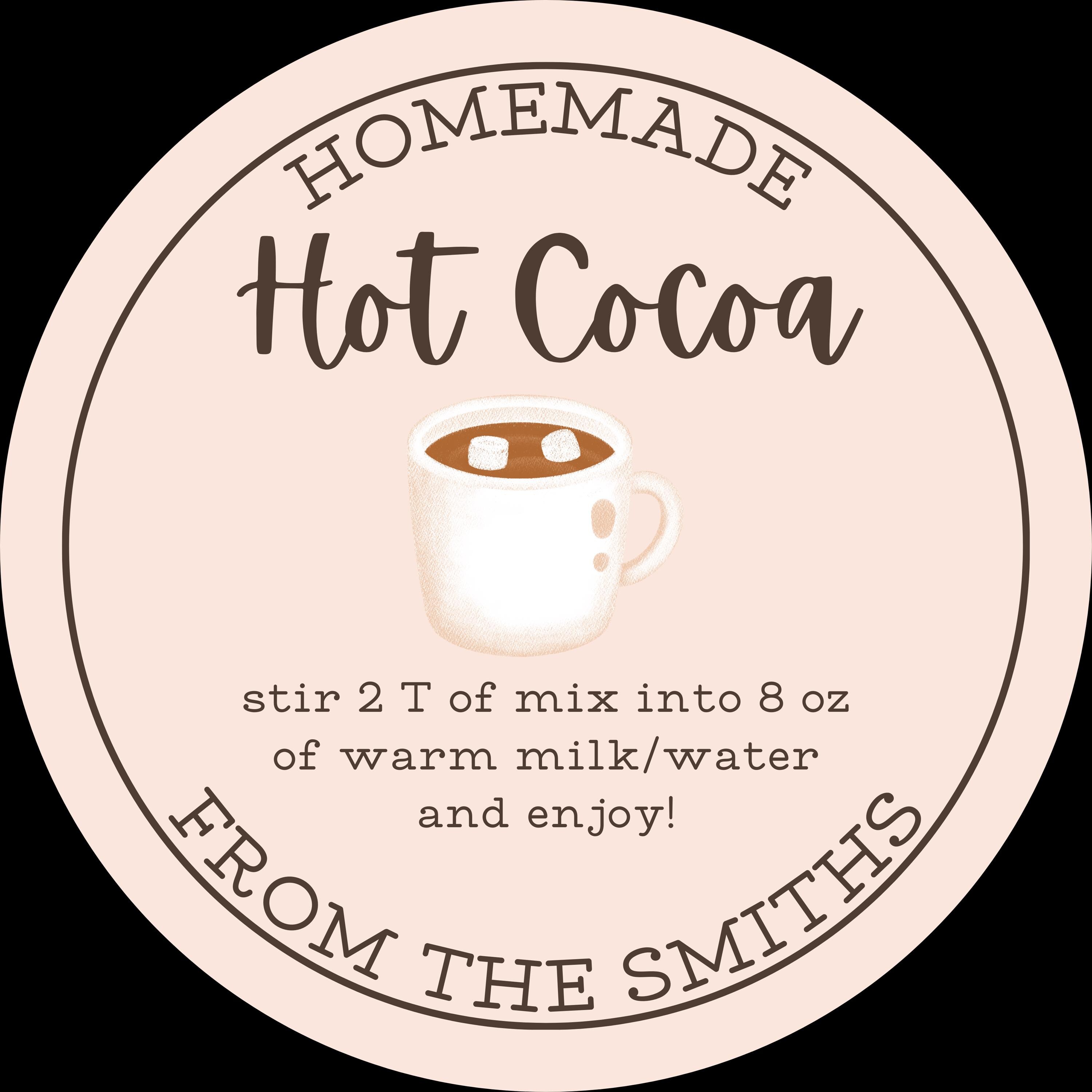 Custom Hot Chocolate Drink Mix Watercolor Label: Personalized Mason Jar ...