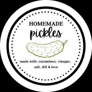Custom Pickle Sticker / Custom Hand Drawn Canning Label / Custom Dill ...